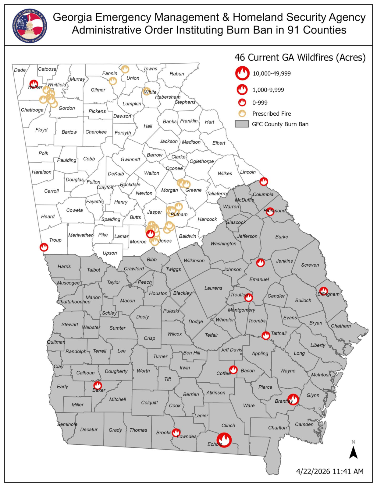 Mandatory Burn Ban Issued for Georgia Due to Wildfire Risk | Candler ...